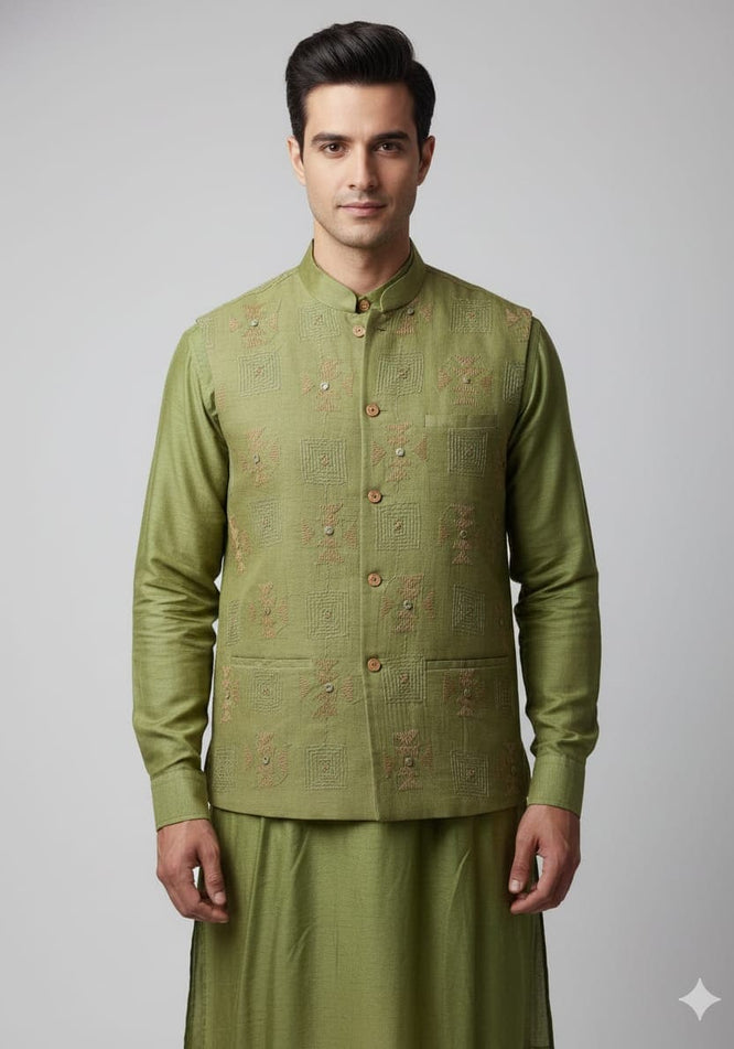 Men Khadi Nehru Jackets | Handcrafted Ethnic Wear – Charkha Tales