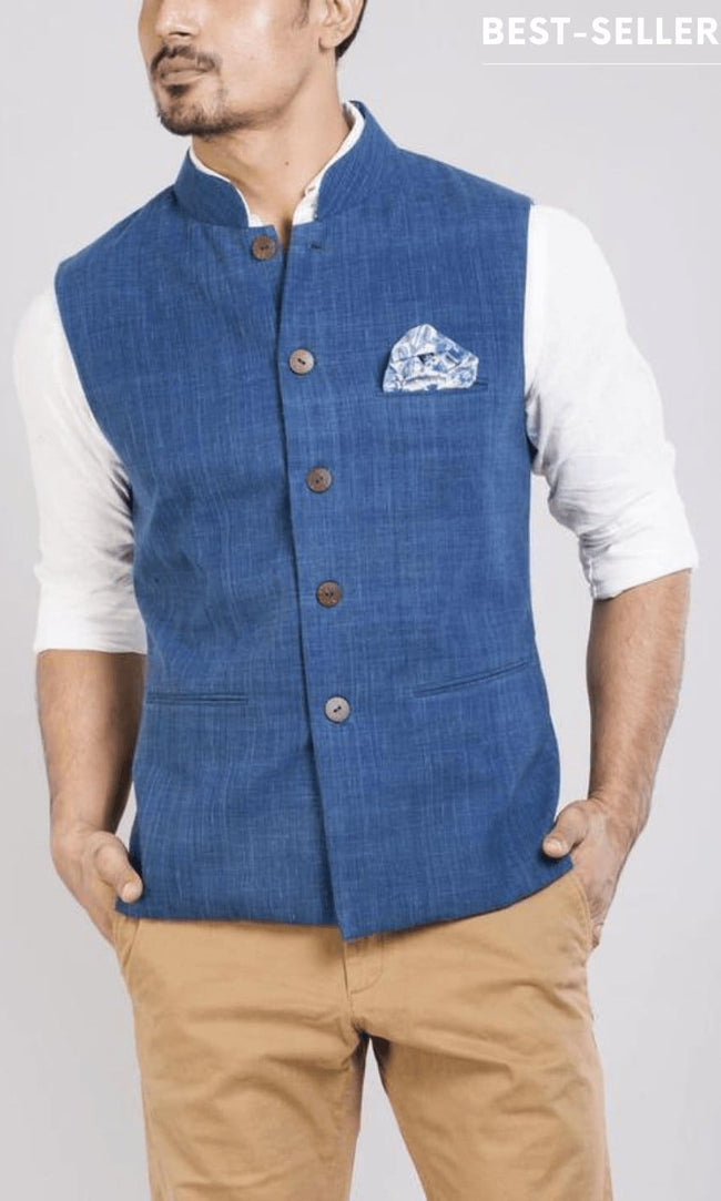 Buy Khadi Nehru Jacket & Modi Jacket for Men at Best Price – Charkha Tales