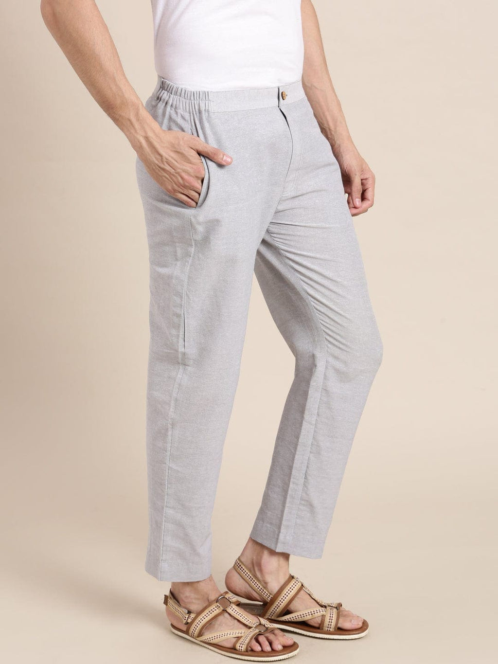 Khadi Men Trousers Pant - Grey – Charkha Tales